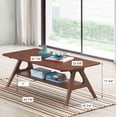 Arona Mid-Century Modern Wood Coffee Table with Shelf - Walmart.com