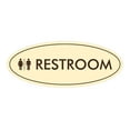 Oval UNISEX RESTROOM Sign (Ivory/Dark Brown) - Medium 2.75x7" - Walmart.com