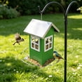 Green Iron Outdoor Hanging Bird Feeder, Weather-Resistant House-Shaped ...