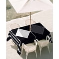 52x70 Inch Outdoor Tablecloth with Umbrella Hole Zipper Rectangle Black ...