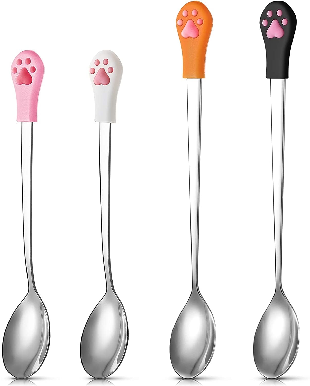 4 Pieces Dog Cat Spoon Stainless Steel Pet Food Spoon Dog Can Spoon ...