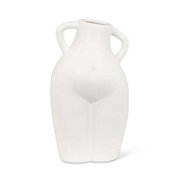Abbott Collection AB-27-FEMME-165-WHT 9 in. Feminine Body Vase, Matte ...