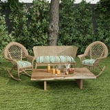 Jordan Manufacturing 18" x 18" Mamba Pelican Blue Stripe Square Tufted ...