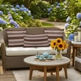 Brown Striped Outdoor Pillow Covers 16x16 Inch Throw Pillow Covers Set ...
