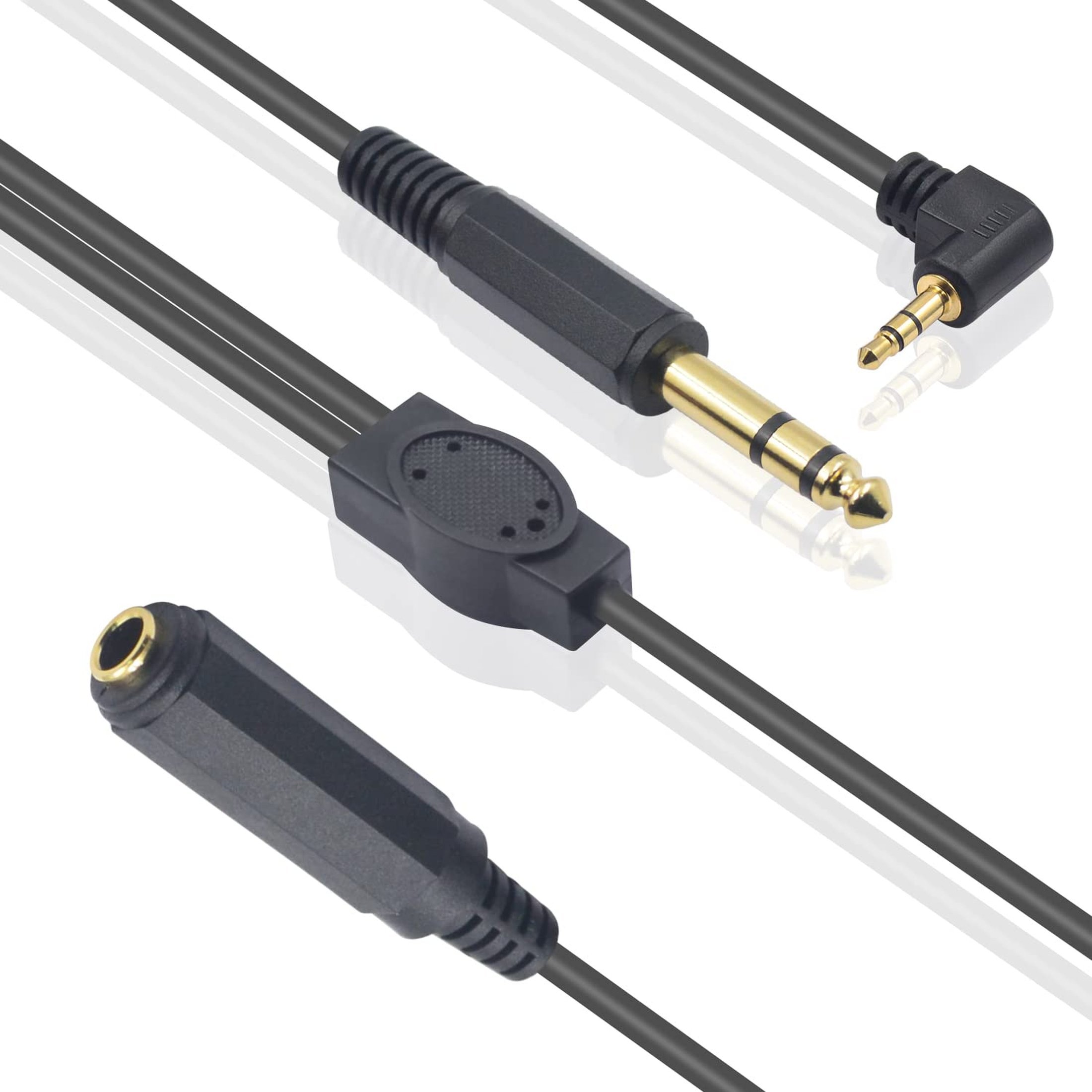Versatile 1.6FT Stereo Cable with 90 Degree Aux Splitter for Audio ...