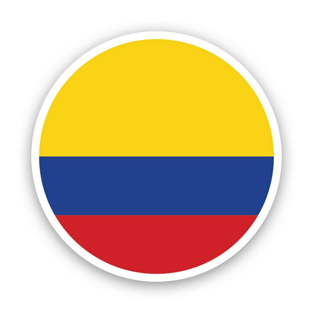 Round Colombian Flag Sticker Decal - Self Adhesive Vinyl - Weatherproof ...