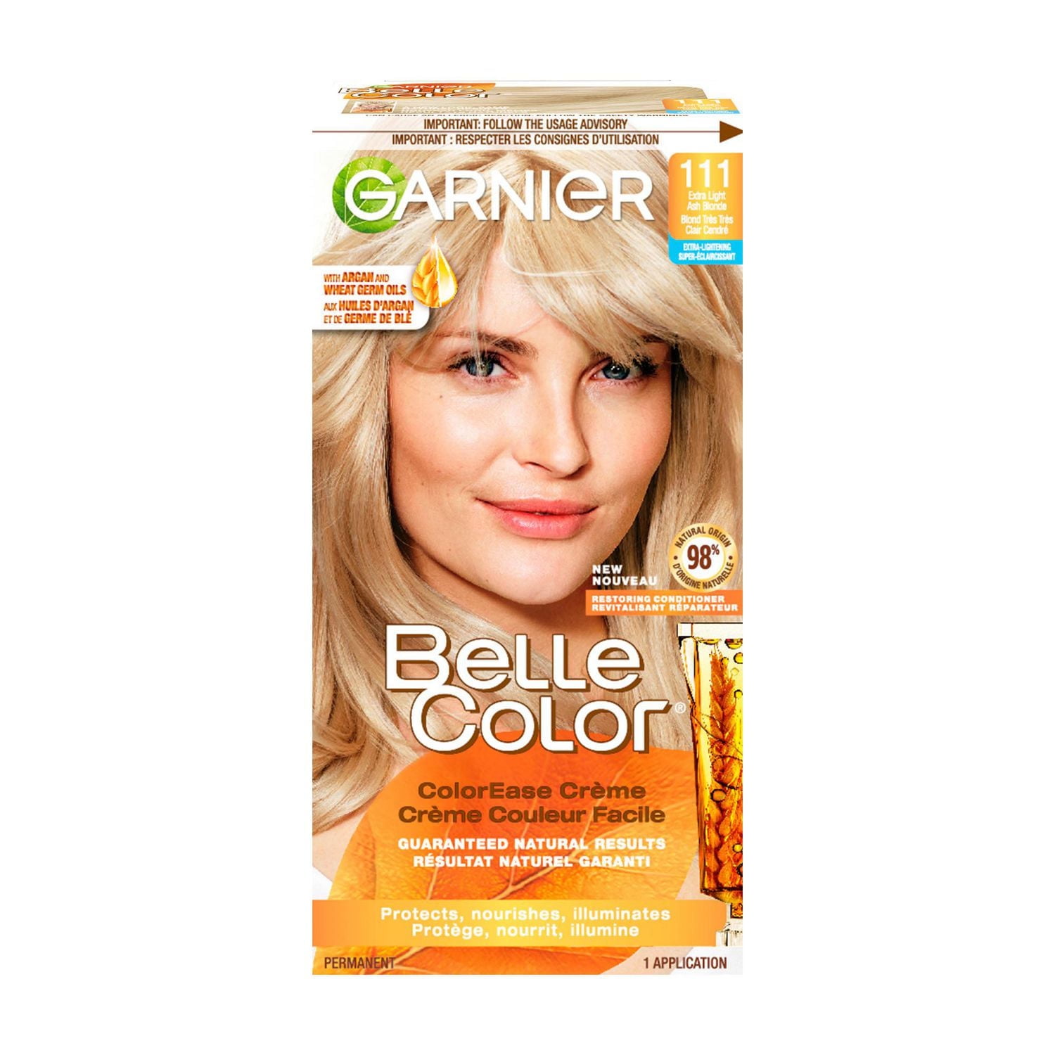 Garnier Belle Color Permanent Hair Dye, 111 Extra Light Ash Blonde, 100 ...