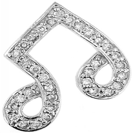 Silver Music Note With Cubic Zirconia Pendant | Walmart Canada