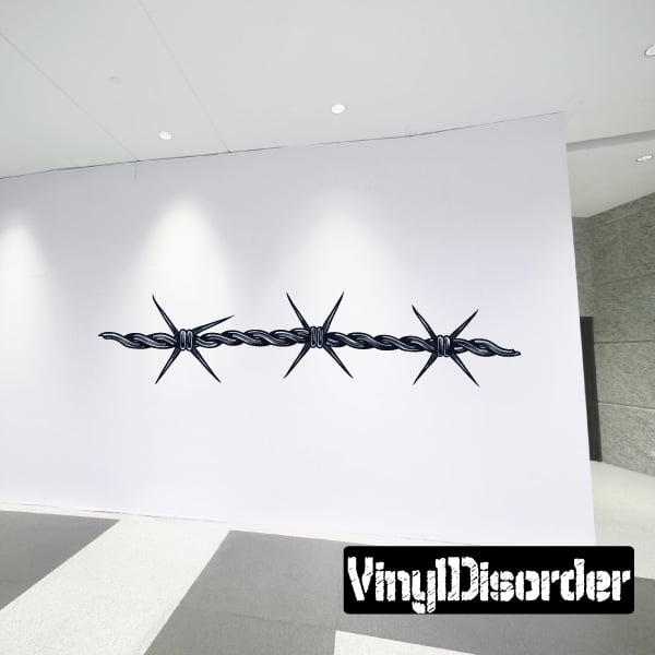 Barbed Wire Wall Decal - Vinyl Car Sticker - Uscolor002 - 25 Inches ...