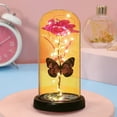 Dengmore Valentine's Day Colorful Rose Luminous Flower with Glass Cover ...