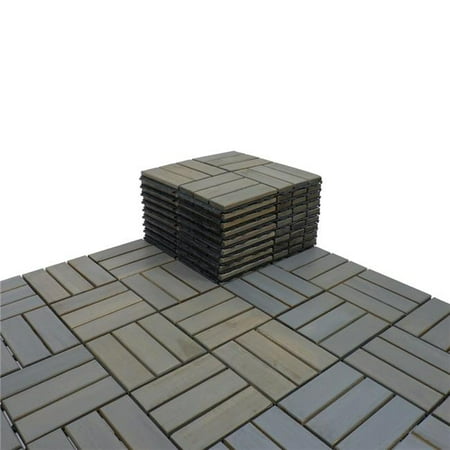 Direct Wicker UBS-W68540840 12'x12' Square Acacia Wood Interlocking ...