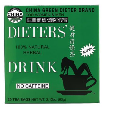China Slim Tea Natural Herbal Dieter's Delight, 36 Tea Bags, Net Wt 3. ...