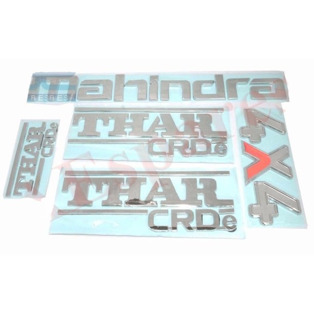 Mahindra Thar CRDE 4x4 Monogram Badge Logo Emblem Set Plastic - Walmart.com