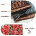 Area Rug 36in, Red Begonia Flower Retro Wood Floor Carpet Living Room ...