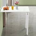 1 PCS White Rectangle, L-Shape Folding Table, Wall-Mount Folding Dining ...