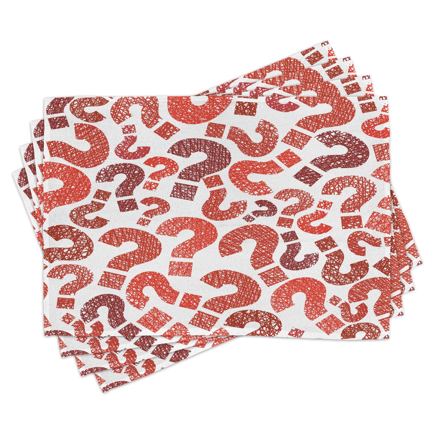 Ambesonne Sketchy Place Mats Set of 4, Question Marks Pattern, Standard ...