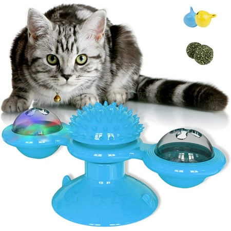 Windmill Cat Toys for Indoor Cats, Interactive Turntable Tease Cat Toys ...