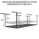 FLEXIMOUNTS Heavy Duty Adjustable Metal Wire Shelving Overhead Garage ...