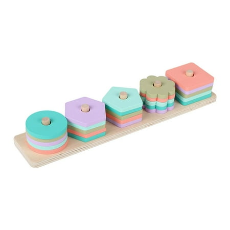 Wooden Sorting Shape Color Recognition Stack Matching Puzzle Stacker ...