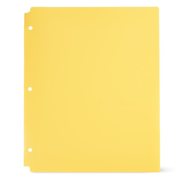 Pen + Gear 2-Pocket Poly Folders, 3 Holes, Letter Size, Yellow ...