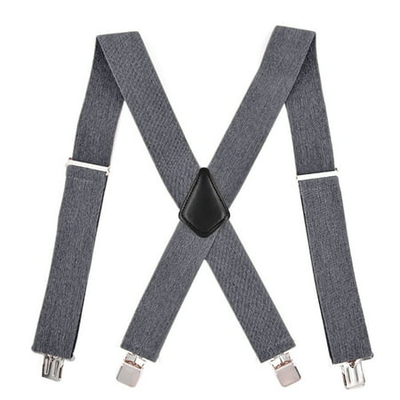 Moonker Mens Suspenders X-Back 5.0cm Wide Adjustable Solid Straight ...
