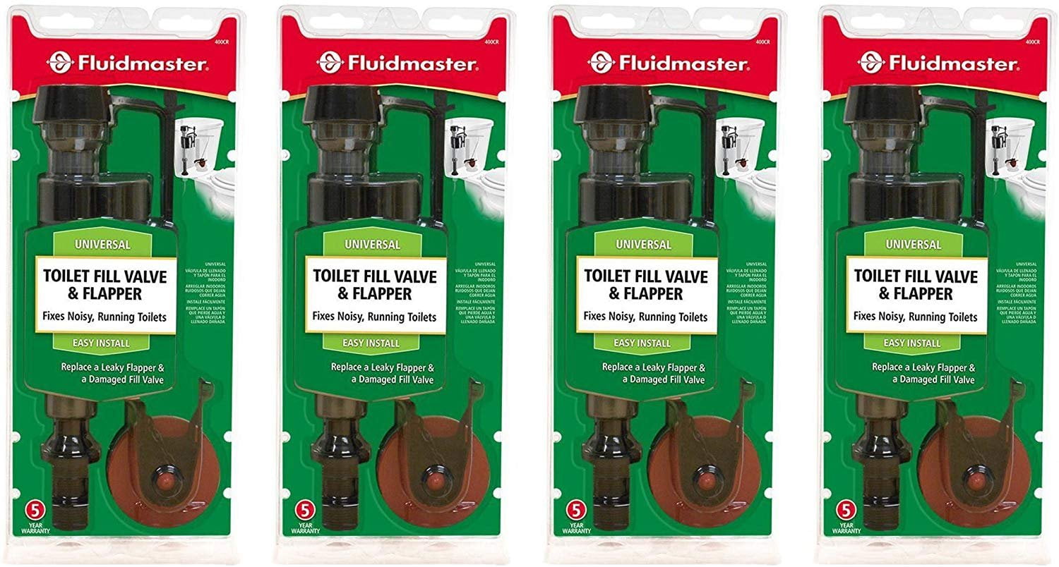 Fluidmaster 400CRP14 Toilet Fill Valve and Flapper Repair Kit 4 Pack ...