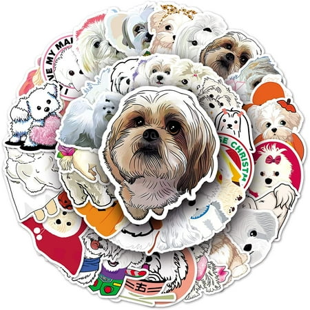 50 Packs Maltese Stickers Water Bottles Laptop Phone Computer Guitar ...