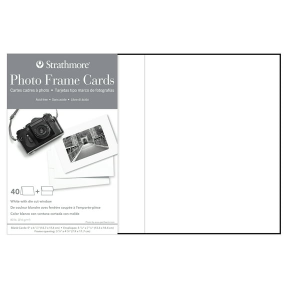 Strathmore Photo Mount Cards, 5in x 7in, White Classic Embossed, 100 ...