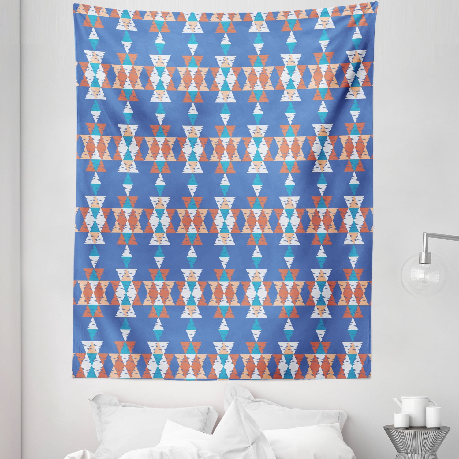 Aztec Tapestry, Retro Layout of Triangles Composition Native Vibes ...