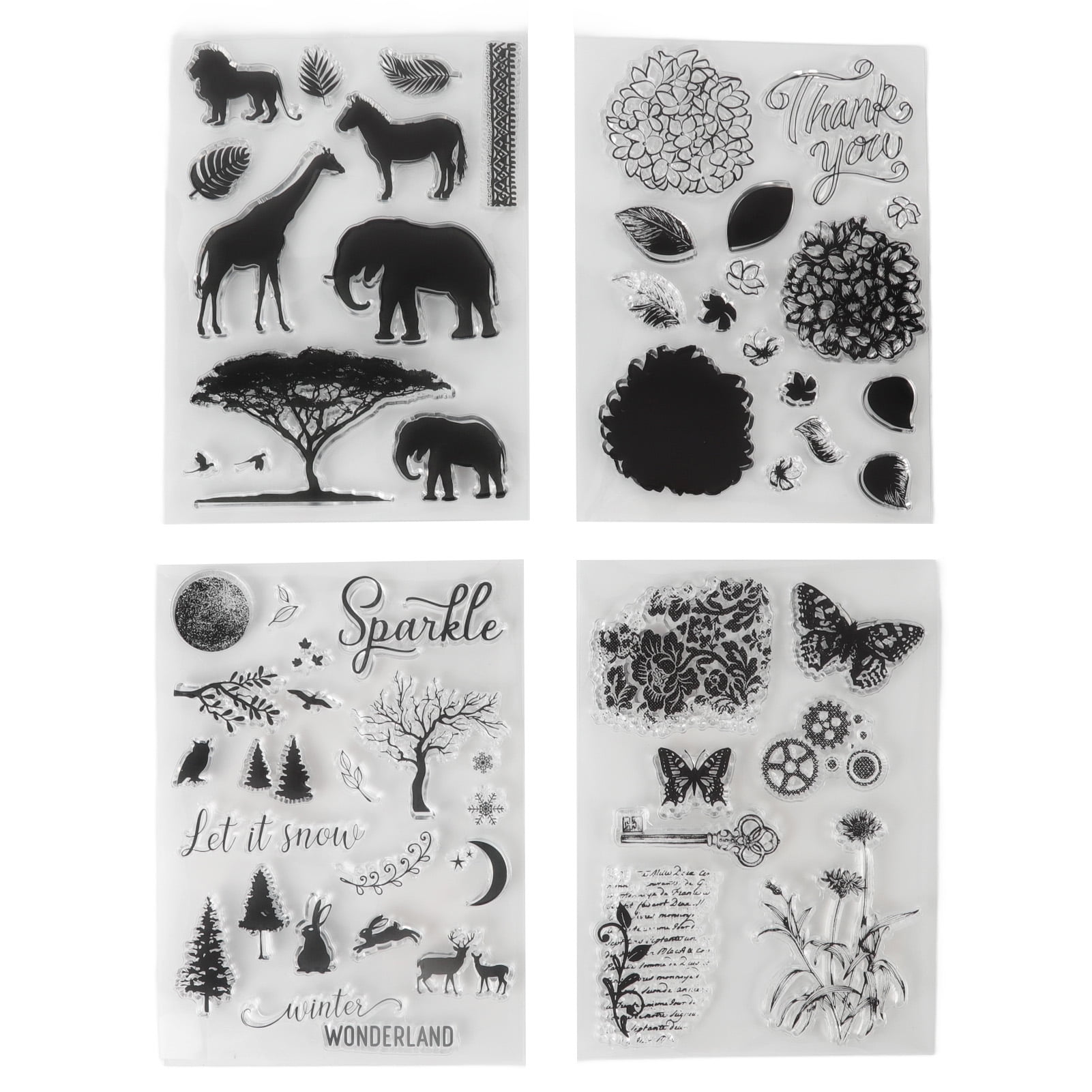 Sello transparente de 4 Uds., diseño único, sellos transparentes ...