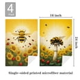 A bee flying over a field of sunflowers and ladybugstea towels4 Pieces ...