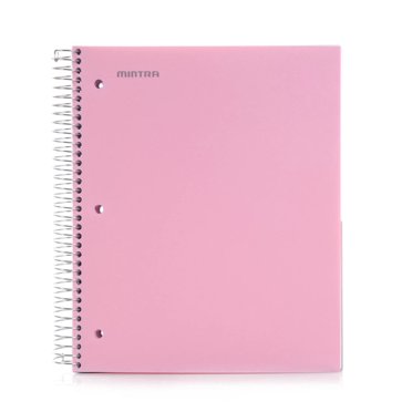5 Subject Notebook - College Ruled - Durable Poly Cover/5 Poly Pockets ...