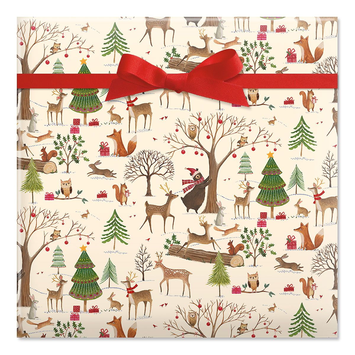 Christmas Woods Jumbo Rolled Gift Wrap - 1 Giant Roll, 23 Inches Wide ...