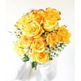 Fiery Yellow & Red Tip Roses Bouquet with Vase - Perfect for Special ...