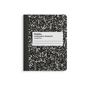 Staples Composition Notebook 7.5" x 9.75" Graph Ruled 80 Sheets Black ...