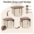 3-Piece Drop Leaf Dining Table Set, Extendable Kitchen Breakfast Table ...