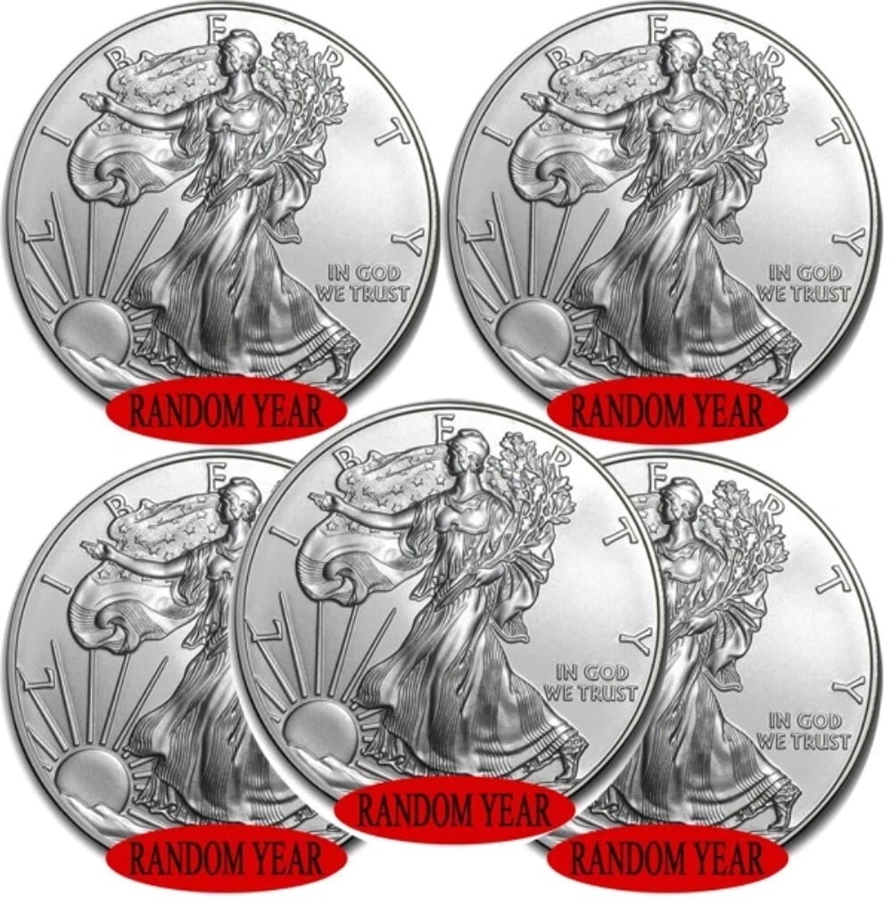 U.S. Mint American Silver Eagle Coins 1 Oz .999 Fine Silver Brilliant ...