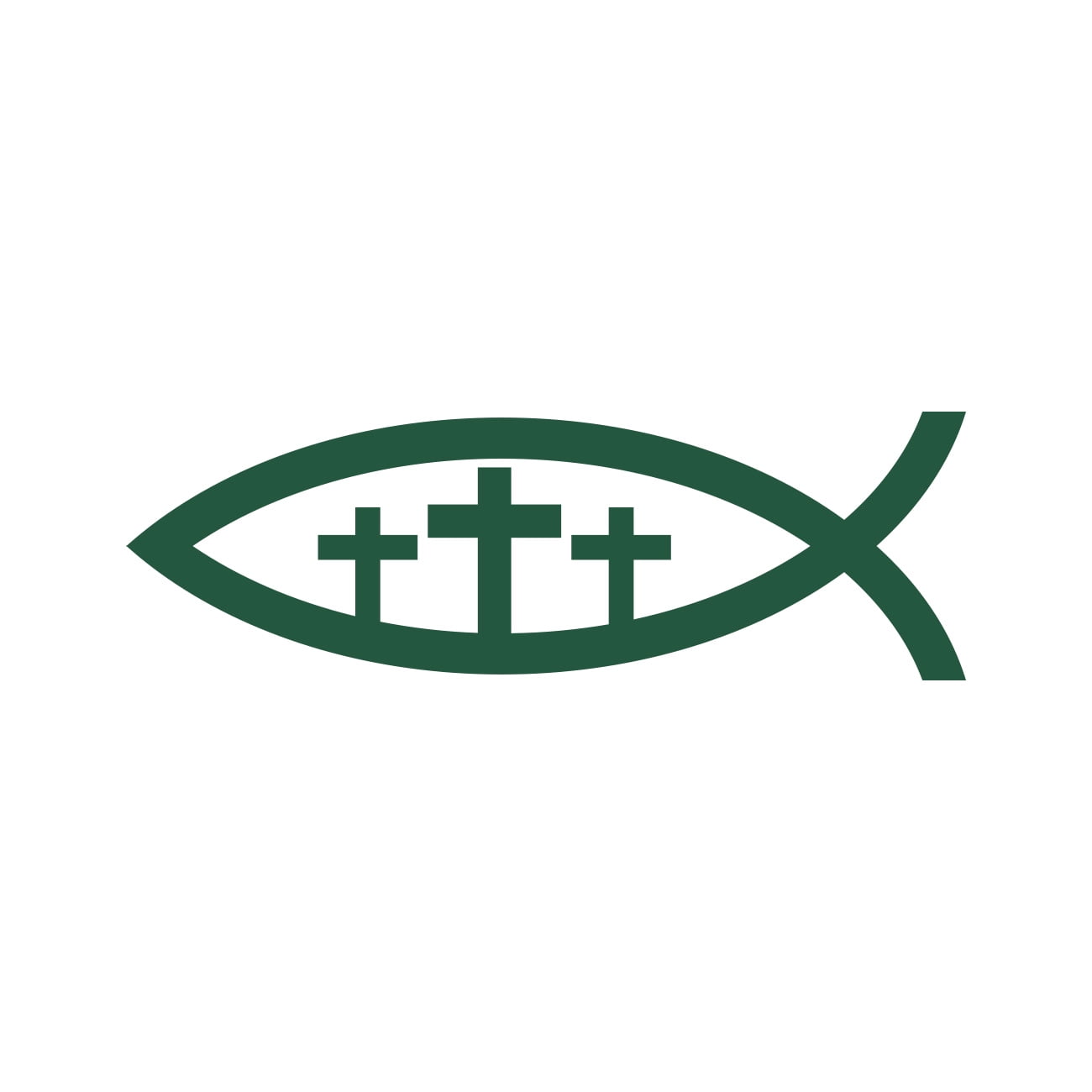Christian Jesus Fish Three Cross Sticker Decal Die Cut - Self Adhesive ...