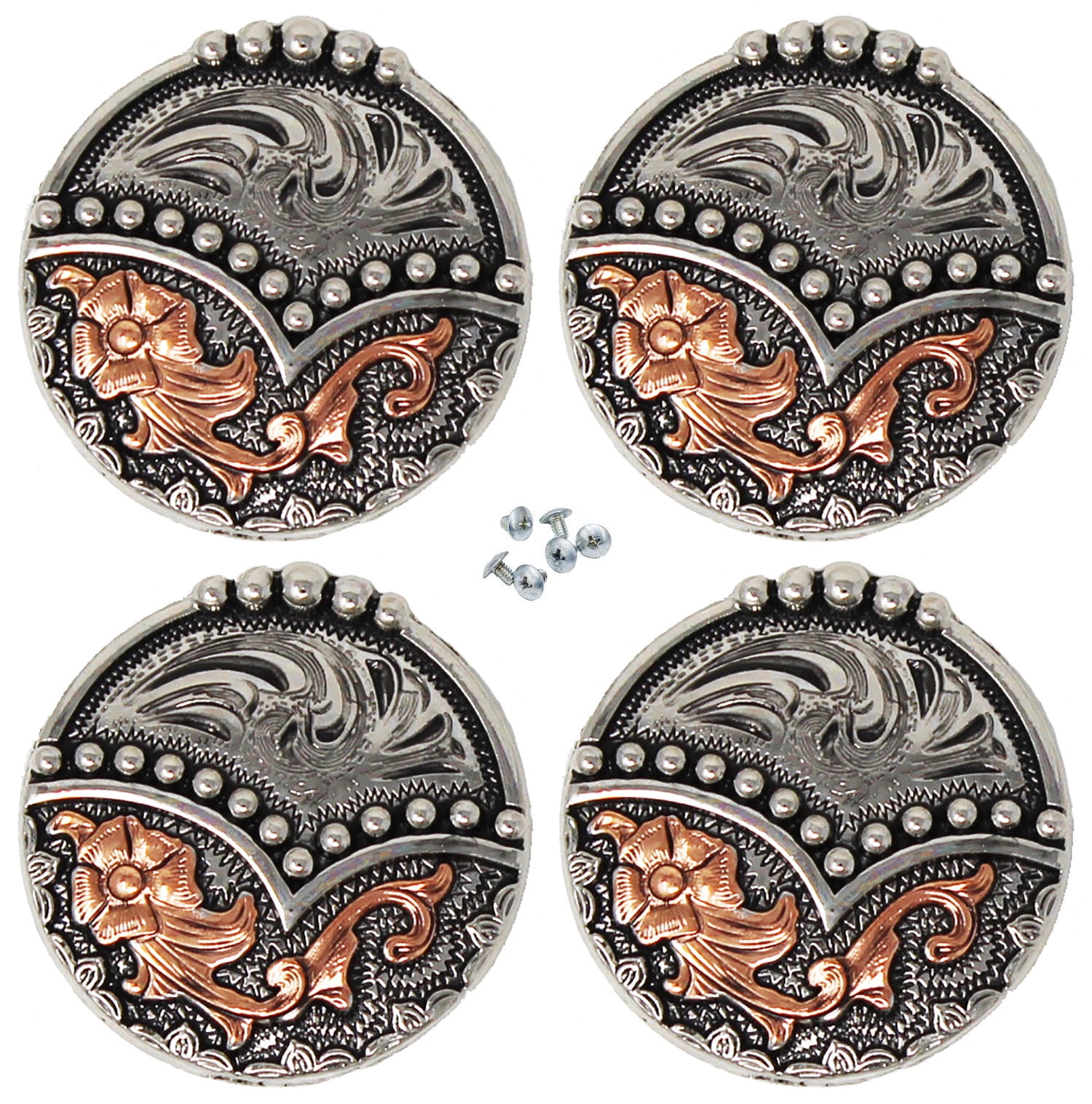 Set of 4 Screw Back Conchos Western Saddle Co618 - Walmart.com