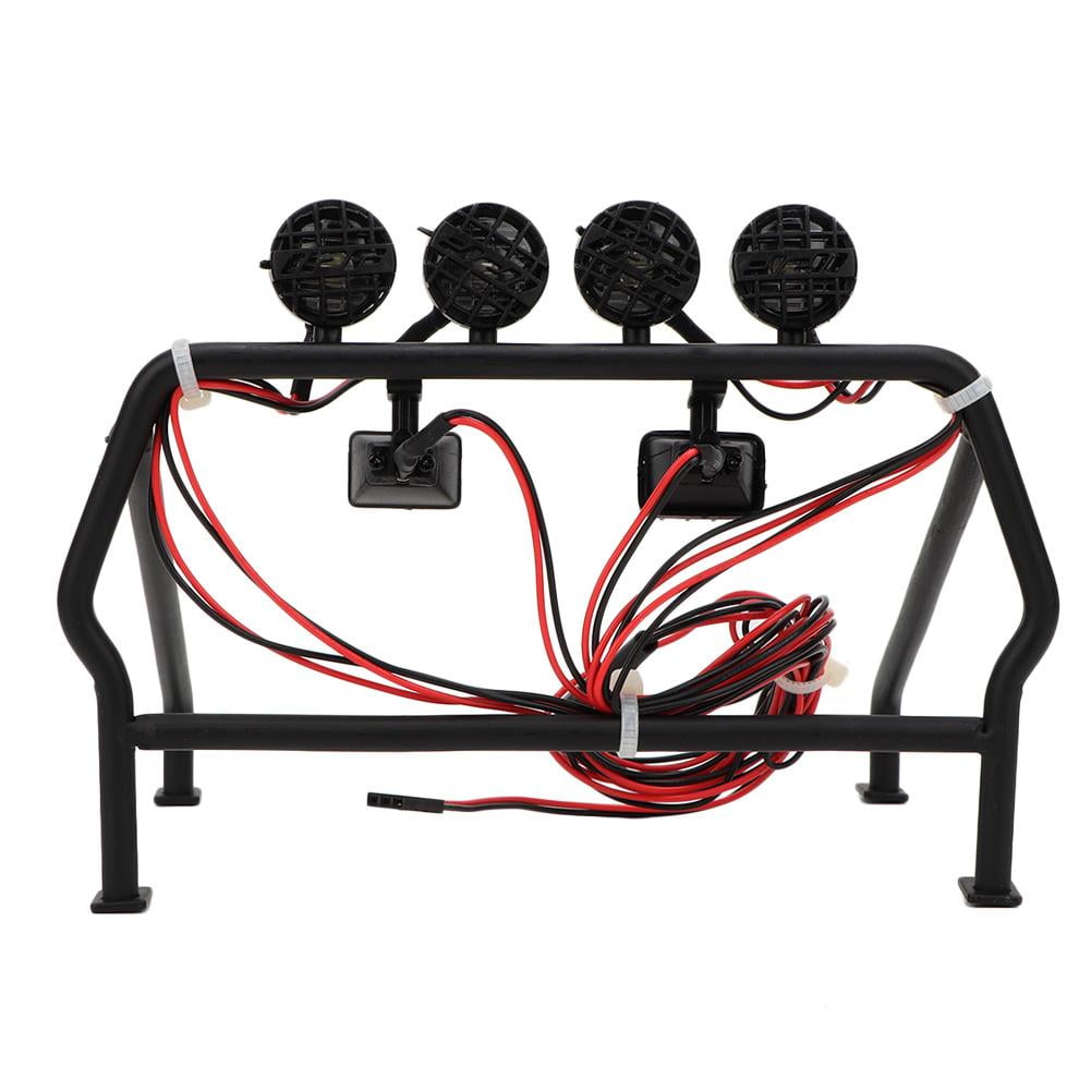 Rdeghly Rc Roll Cageroll Cagemetal Roll Cage With 6 Led Light Fit For Scx10 110 Axial 4wd Rc