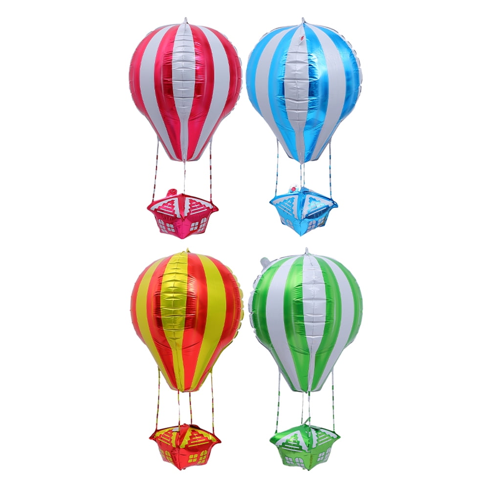 TINKSKY 4 Pcs Hot Air Balloon Shape Aluminum Film Balloons Party ...