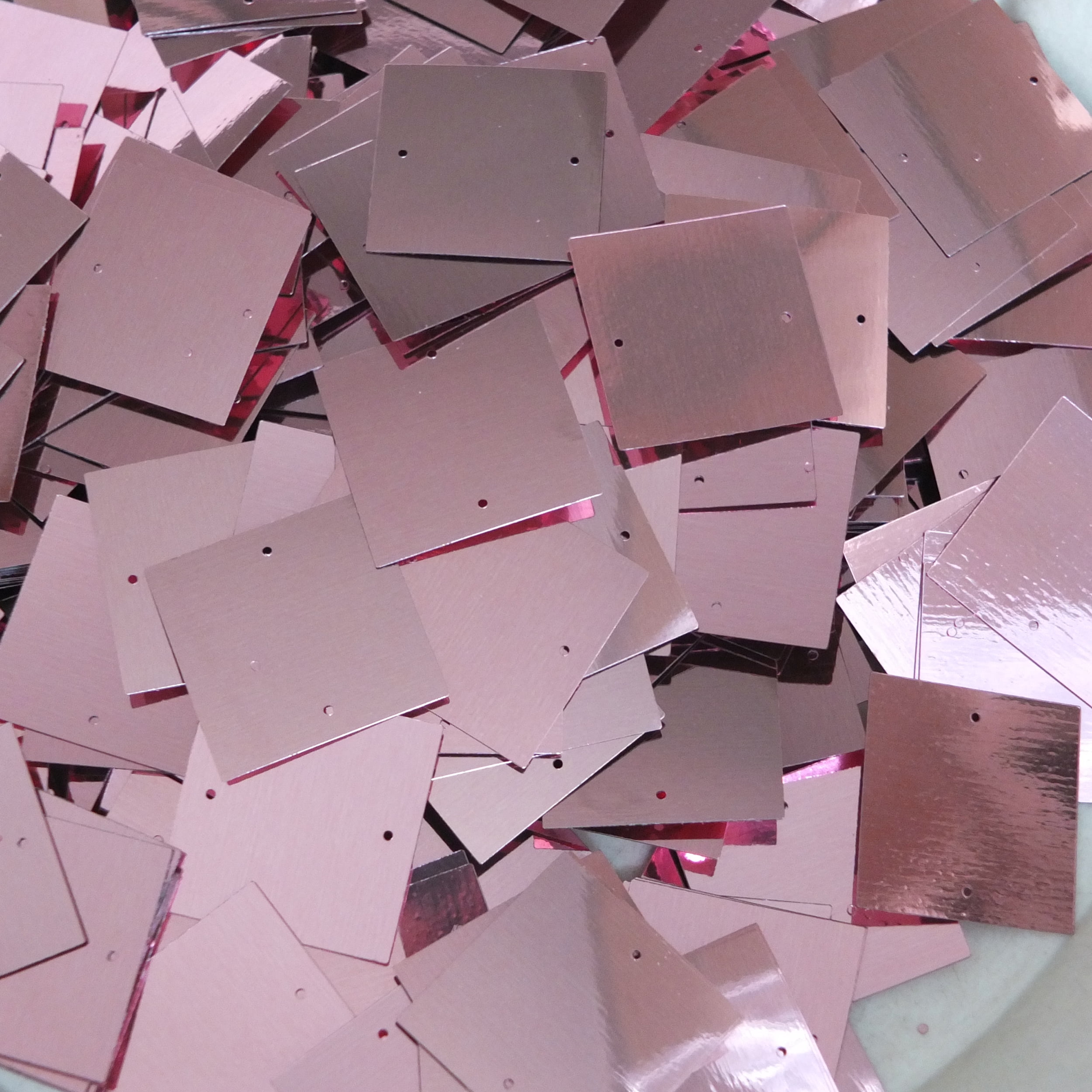 Pink Square Sequins 25mm Two Hole Shiny Metallic Made in USA - Walmart.com