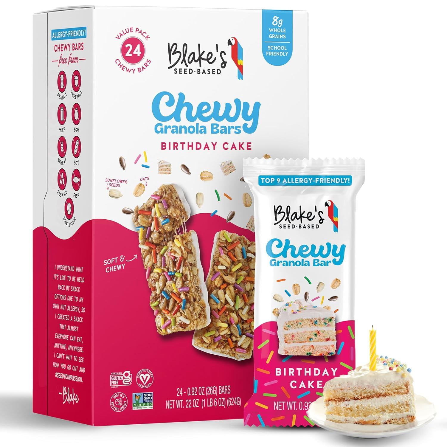 Blake’s Seed Based Chewy Granola Bars — Variety Pack (24 Count), Vegan ...