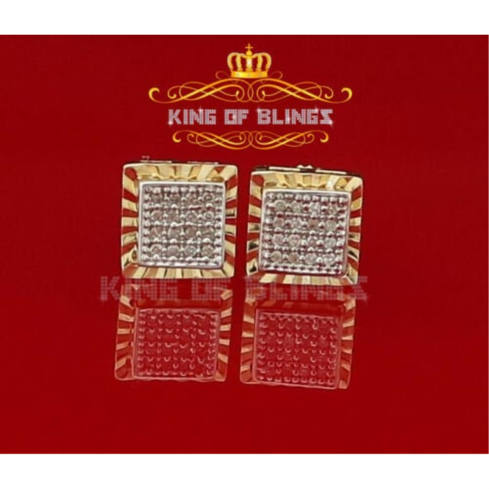 10K Yellow Gold Real Diamond 0.10CT Studd Earrings - Walmart.com