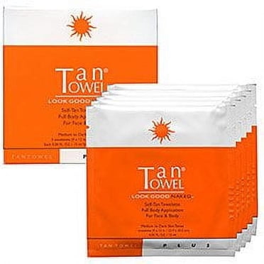 Tan Towel Plus Self-Tan Towelette for Face & Full Body, Medium to Dark ...