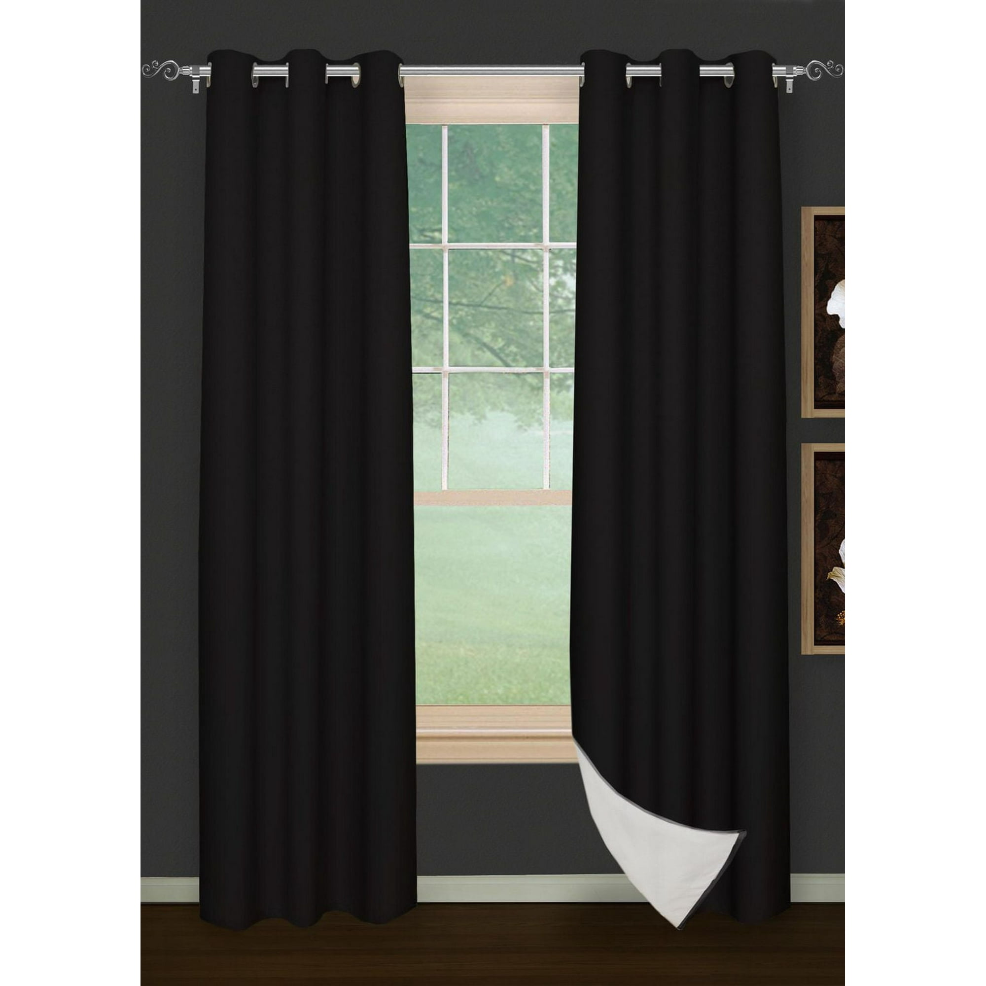 Click here for Safdie & Co. Curtain 2pk 84l Brick Blackout Black... prices