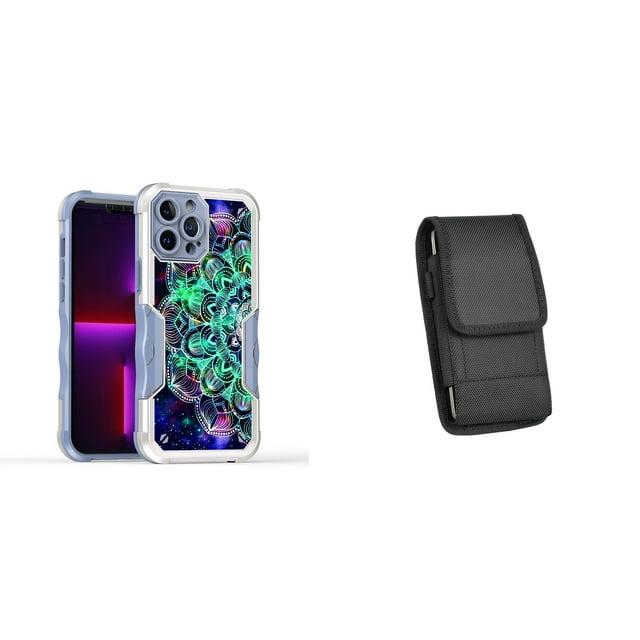 Case and Pouch Bundle for iPhone 14 Plus: Heavy Duty Armor Rugged Case ...