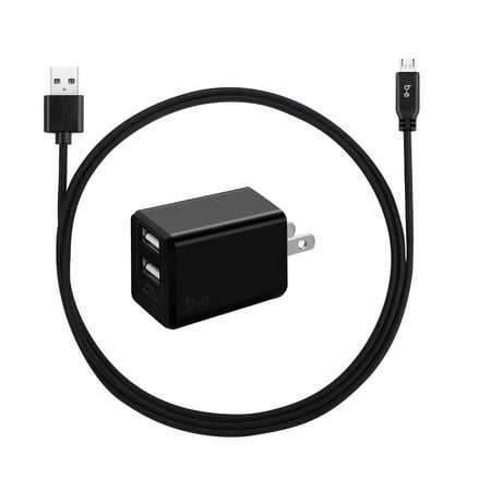 Blu Element Wall Charger Dual USB 3.4A with Micro USB Cable Black Wall ...