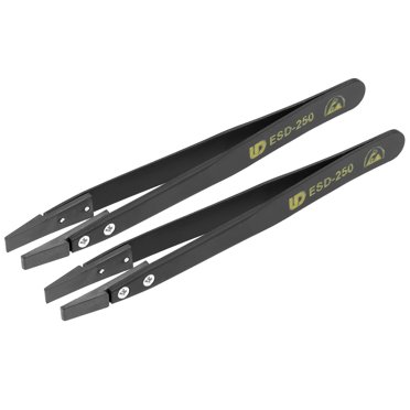 TekDeals 10Pcs ESD Anti-static Tweezers Set Maintenance Repair ...