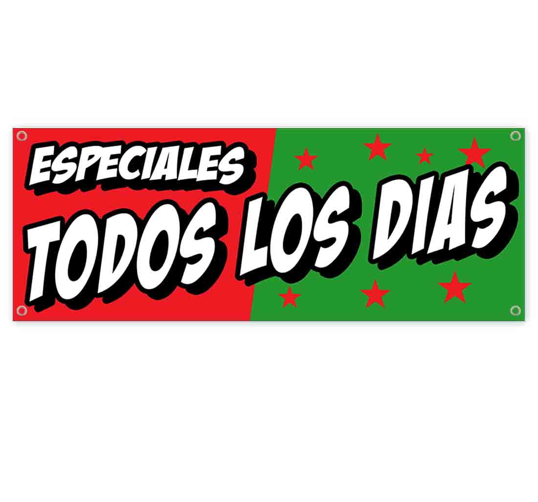 Especiales Todos Los Dia 13 oz Vinyl Banner With Metal Grommets ...